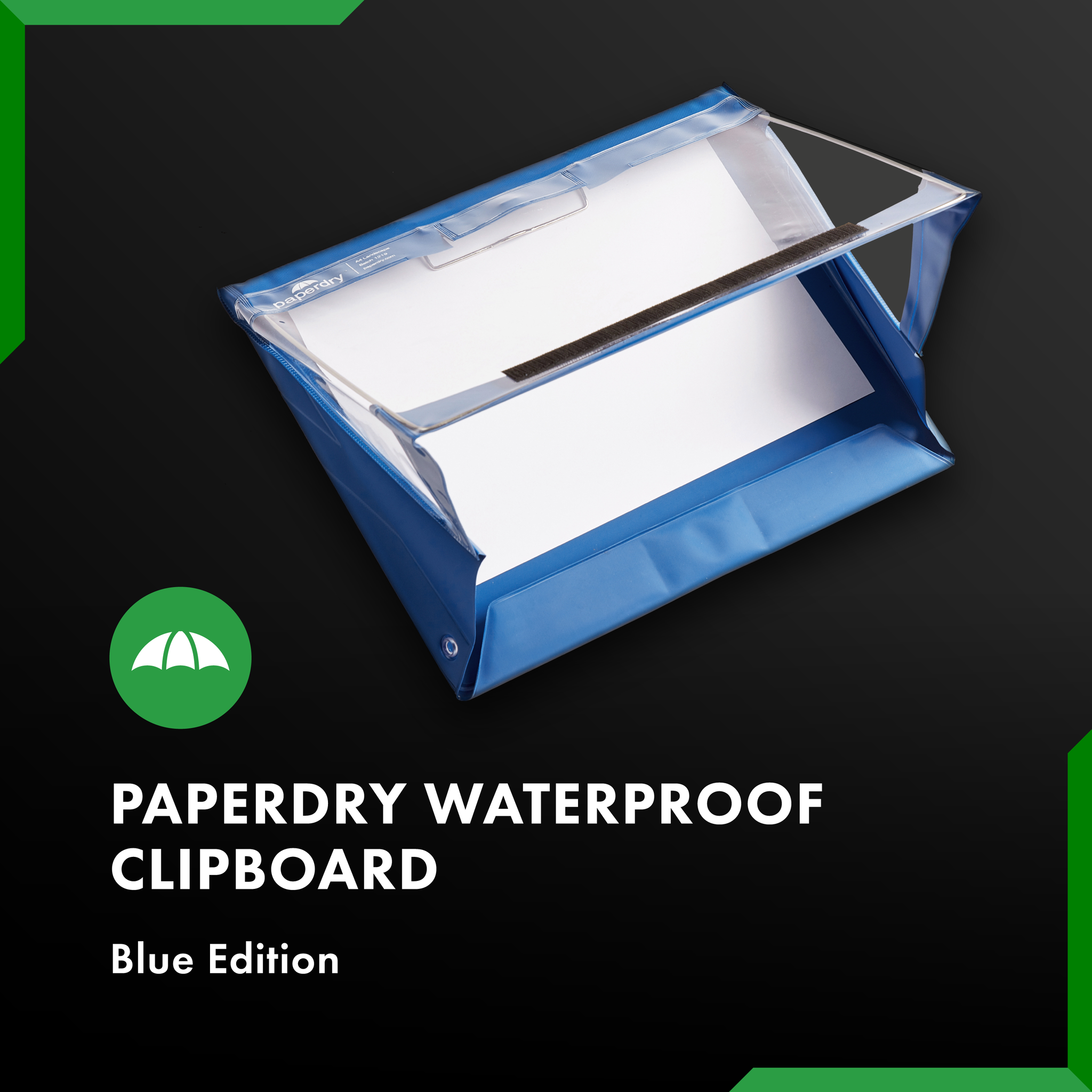 Blue Waterproof clipboard in a range of sizes and colours