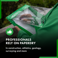 Green waterproof clipboards by Paperdry